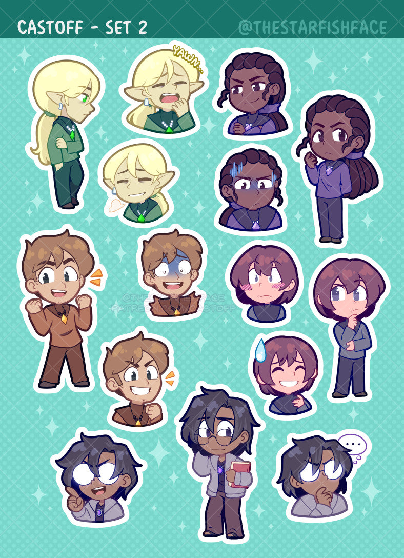 Castoff Sticker Sheet - Set 2 – TheStarfishface