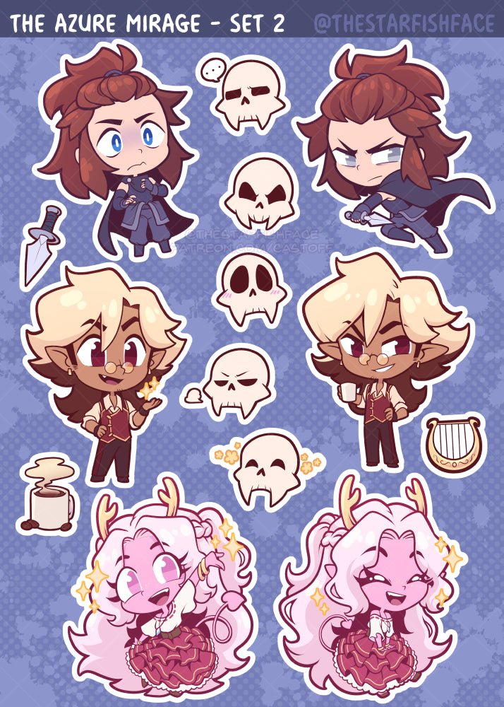The Azure Mirage Sticker Sheet (Set 2) – TheStarfishface
