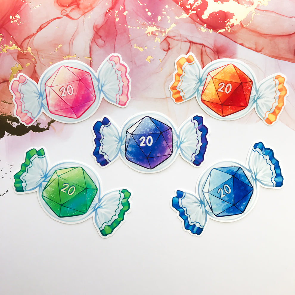 d20 Candy Stickers – TheStarfishface