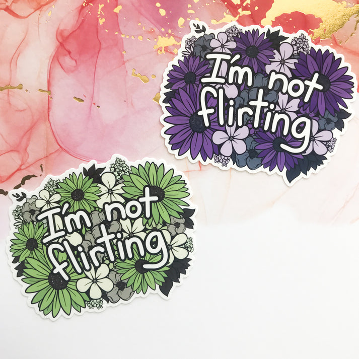 I'm Not Flirting Ace/Aro Sticker – TheStarfishface